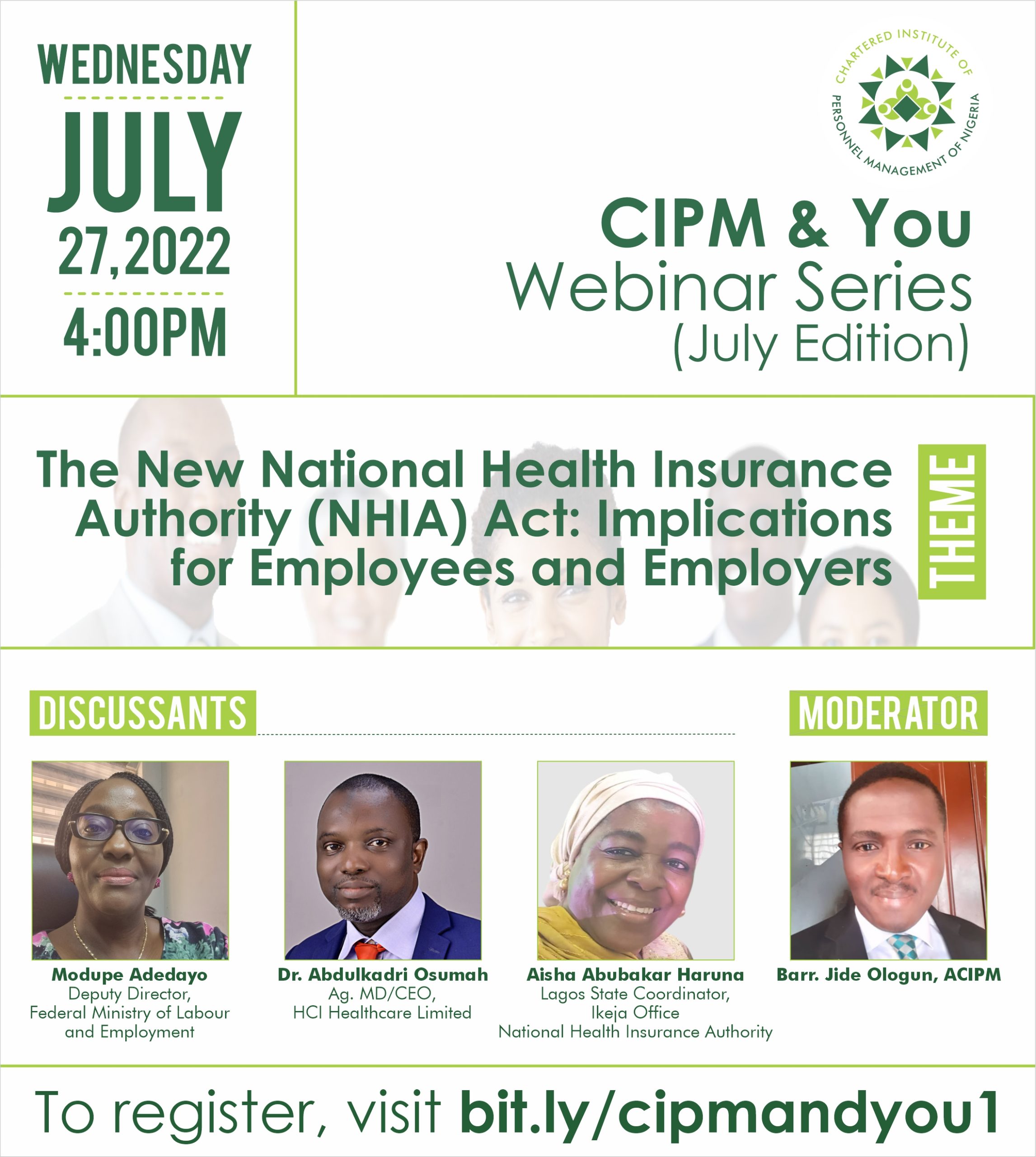 CIPM and You Webinar Series (July Edition) - CIPM Nigeria